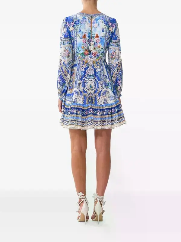Camilla Ottoman Opulence V-neck Mini Dress