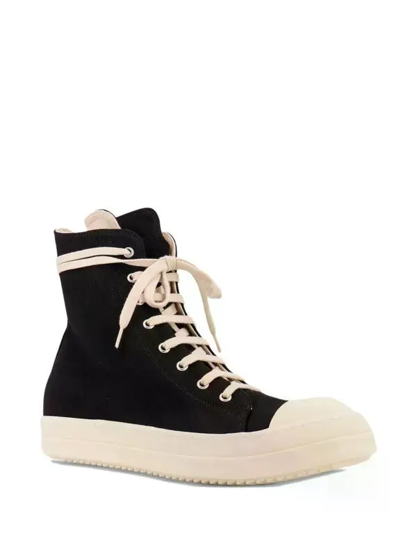 Rick Owens Canvas High-top Sneakers - Black