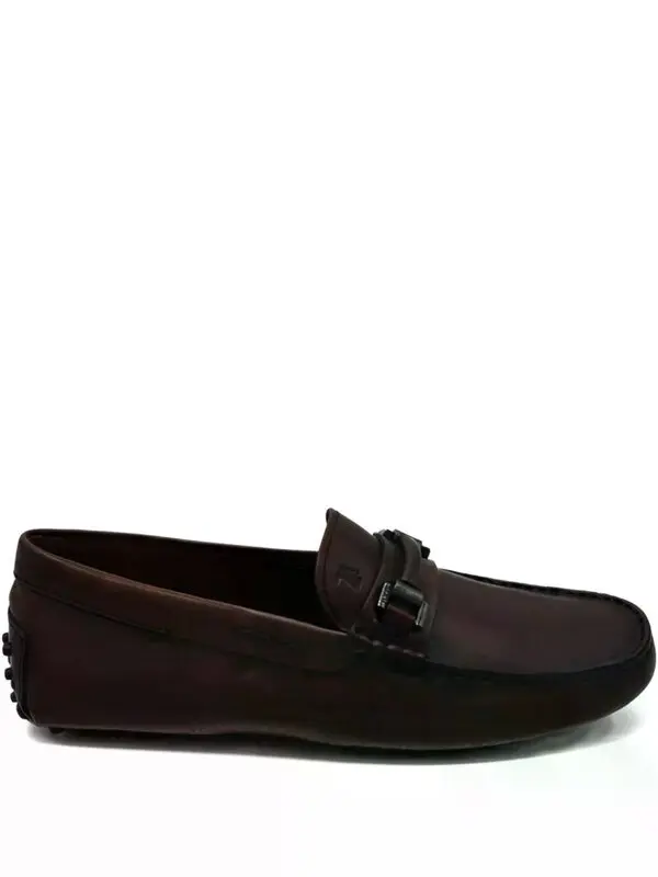 TOD'S Morsetto T Leather Loafers - Brown