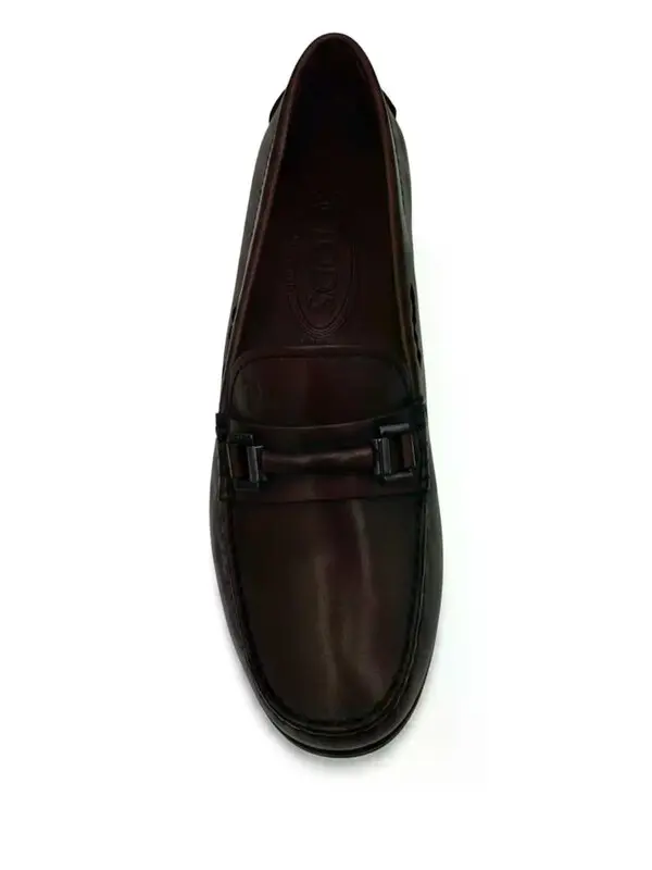 TOD'S Morsetto T Leather Loafers - Brown