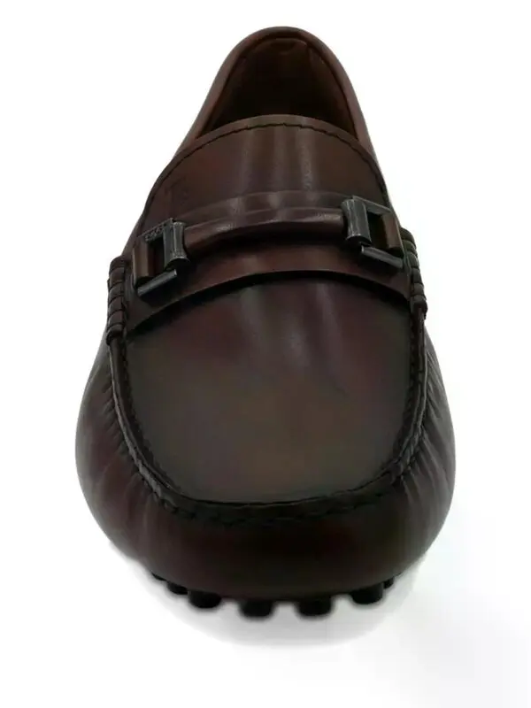 TOD'S Morsetto T Leather Loafers - Brown