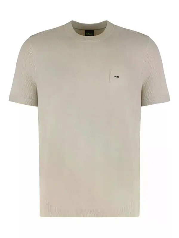 BOSS Round-neck Logo T-shirt - Neutrals