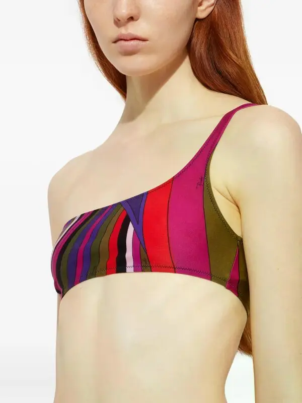 Emilio Pucci Print One-shoulder Bikini Top