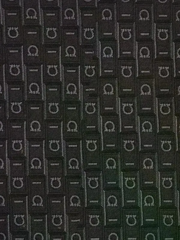 FERRAGAMO Silk Jacquard Gancini Monogram Tie - Black