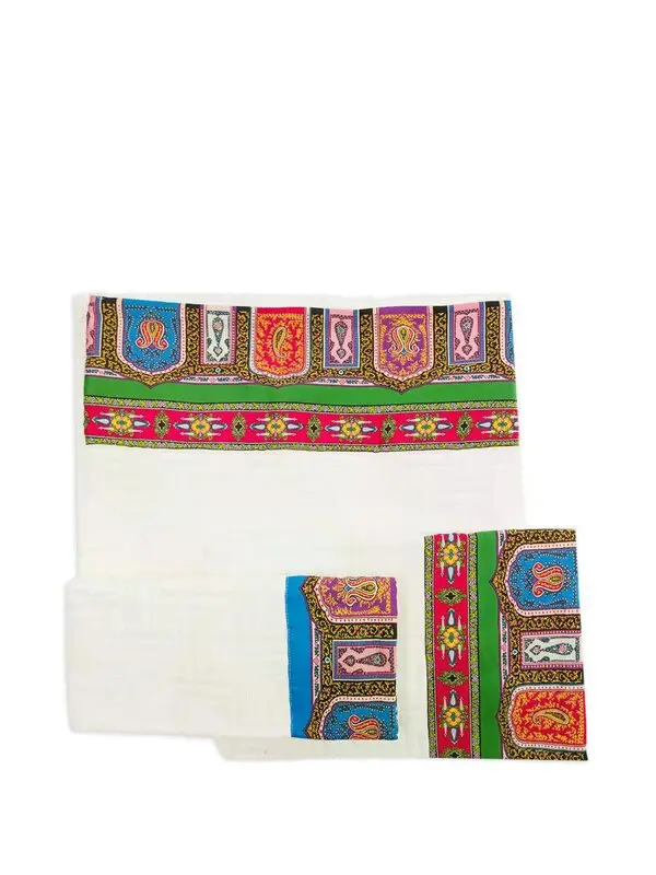Etro Paisley-border Towels - White