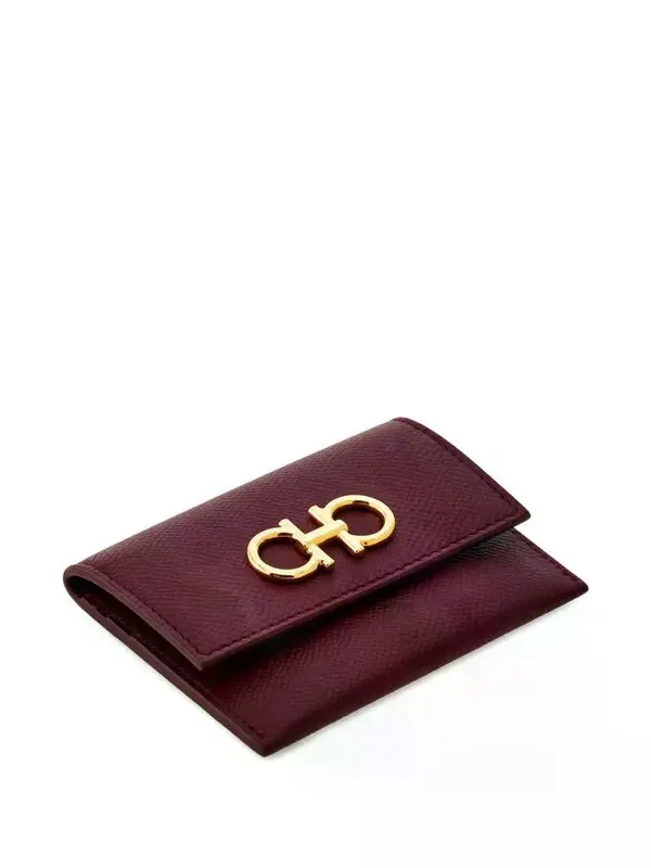 FERRAGAMO Gancini Flap Credit Card Holder - Red
