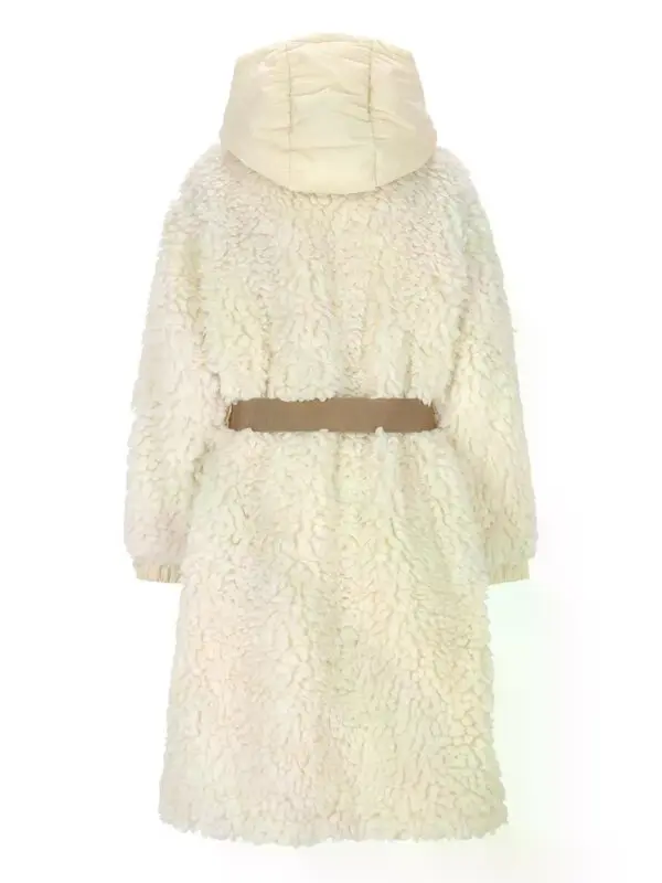 Moncler Belted Hooded Coat - Neutrals