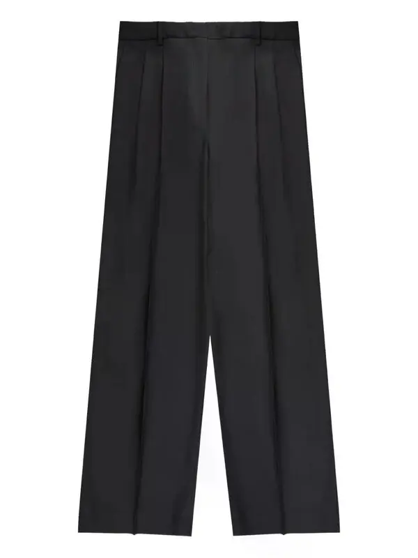 SLOWEAR Pleated Front Wool Straight Trousers