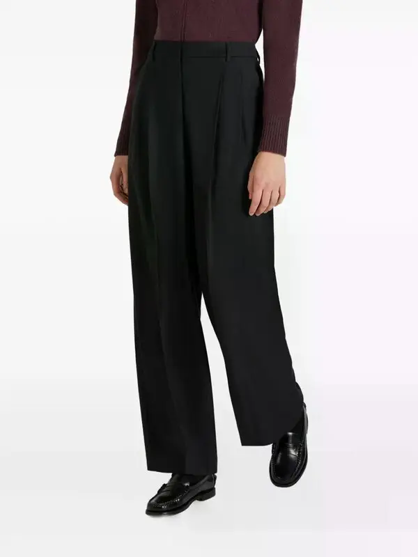 SLOWEAR Pleated Front Wool Straight Trousers