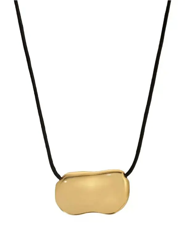 HEAVEN MAYHEM Pebble Leather Necklace - Gold