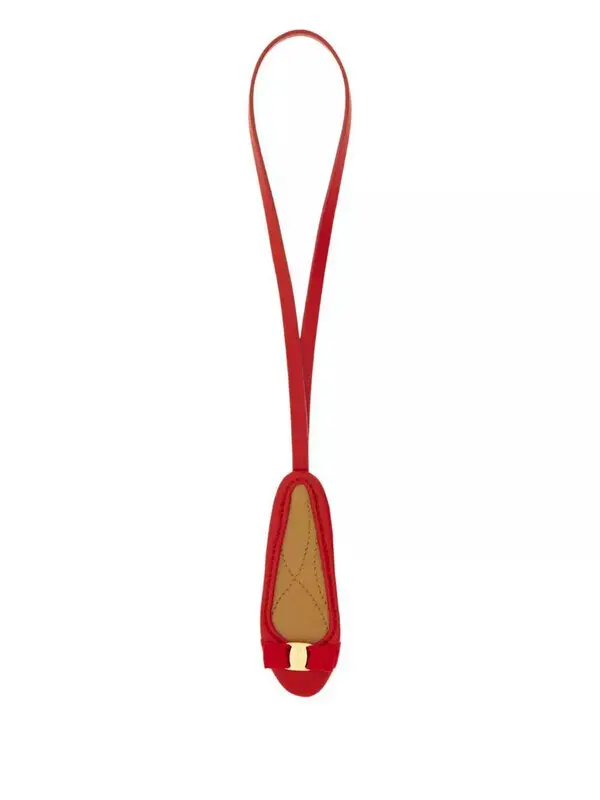 FERRAGAMO Varina Leather Charm - Red