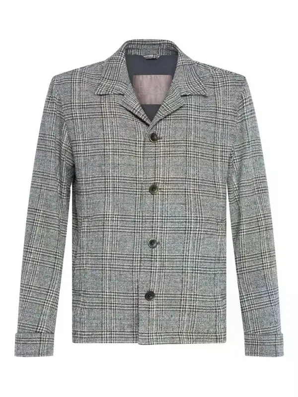 Herno Plaid Button Blazer