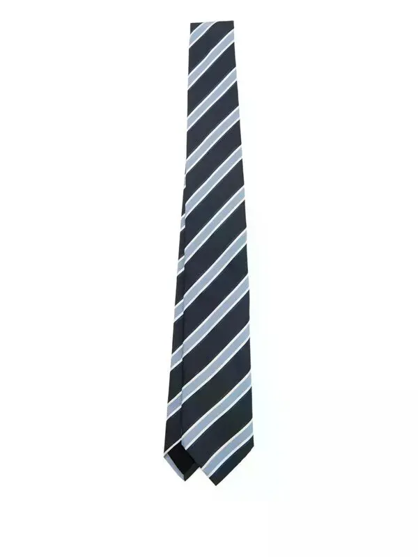 BOSS Striped Silk Tie - Blue