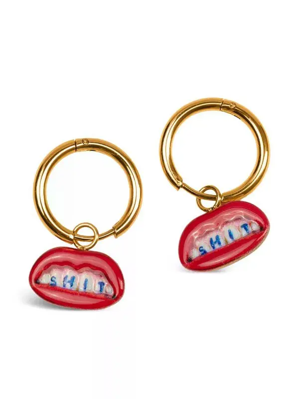 SELETTI X Toiletpaper Dangling Charm Earrings - Gold