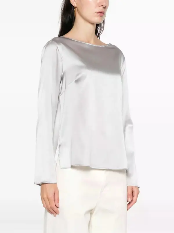 PUROTATTO Long-sleeve Blouse - Grey