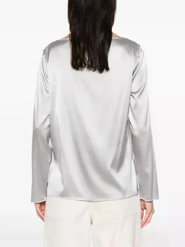 PUROTATTO Long-sleeve Blouse - Grey