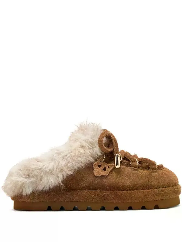 NAKED WOLFE Harlow Suede Slippers - Brown