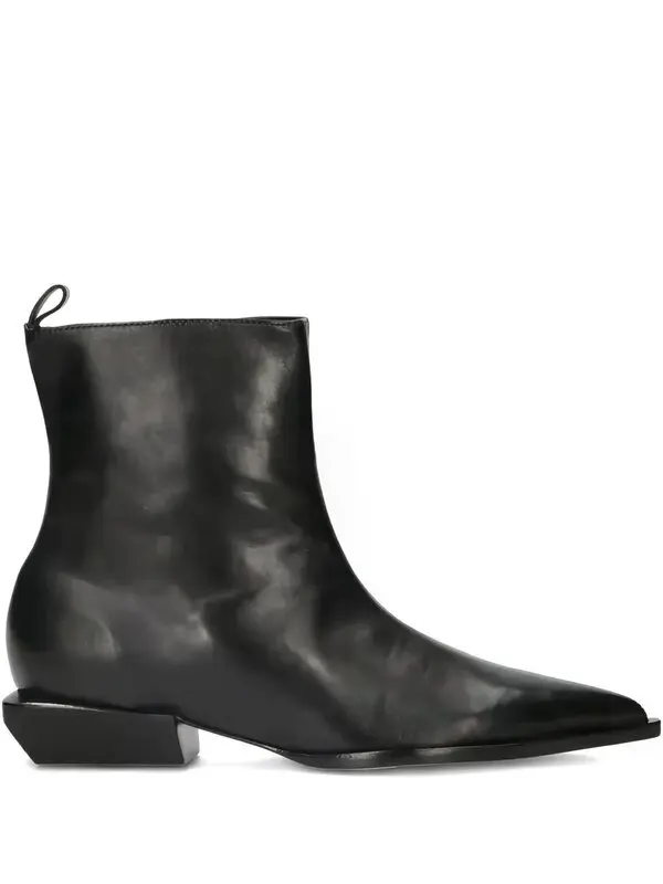 Schutz Leather Ankle Boots With Side-zip