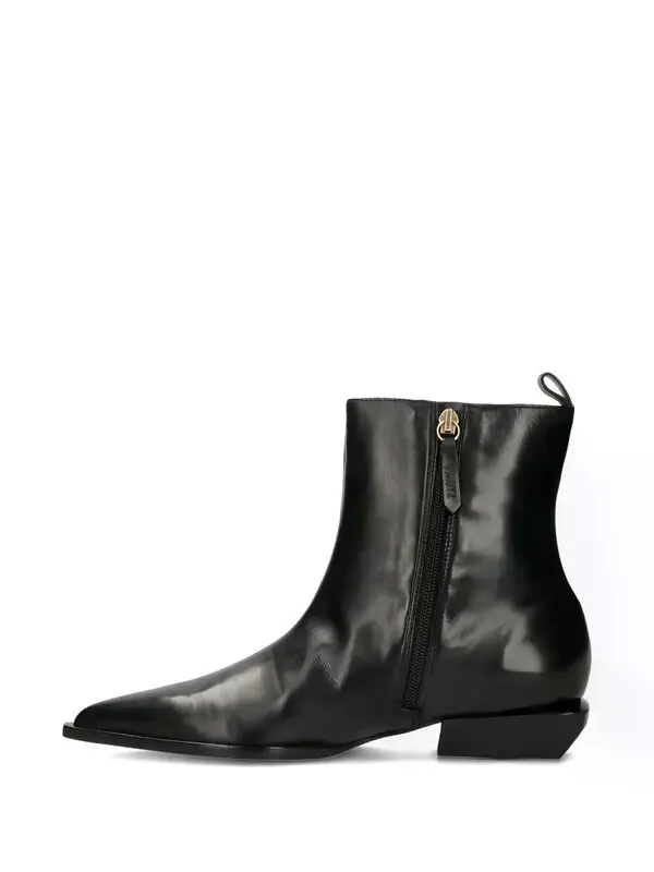 Schutz Leather Ankle Boots With Side-zip