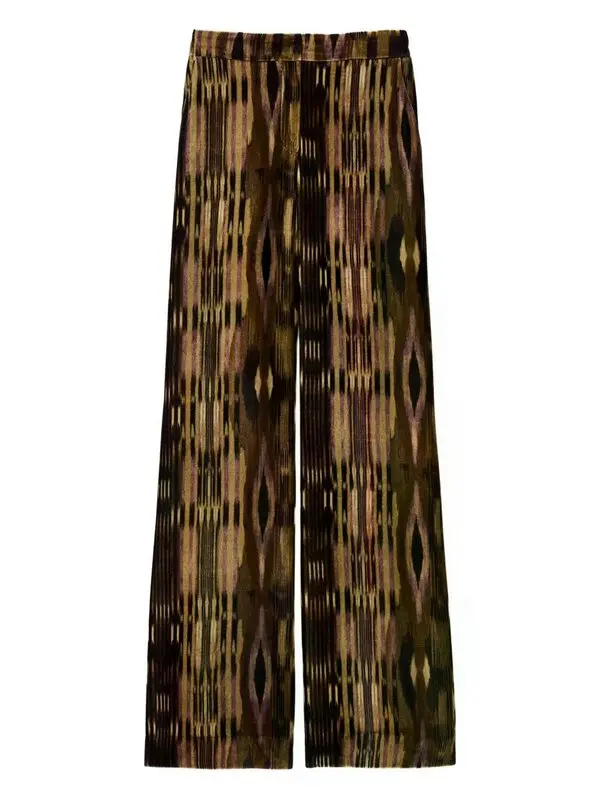 Ba&sh Velvo Printed Velvet Palazzo Pants