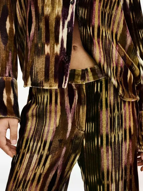 Ba&sh Velvo Printed Velvet Palazzo Pants