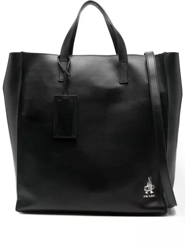 Prada Leather Tote Bag - Black