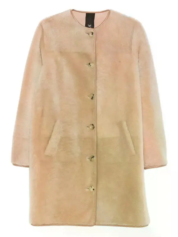 BLANCHA Button-up Shearling Coat
