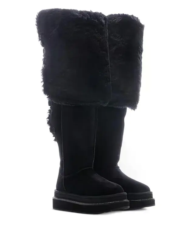 Ugg X Sacai Buckle-Detail Thigh-High Boots - Black | Editorialist