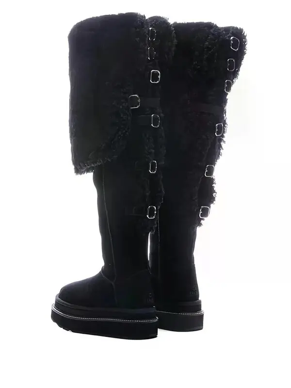 Ugg X Sacai Buckle-Detail Thigh-High Boots - Black | Editorialist