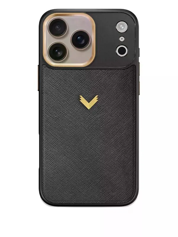 VELANTE Montserrat Iphone 17 Pro Saffiano-leather Phone Case - Black
