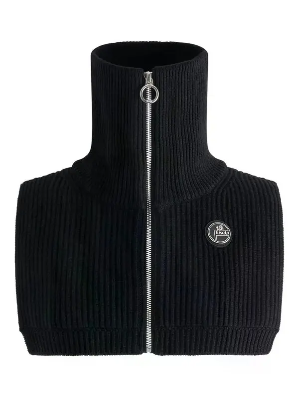 Fusalp Zip-up Ribbed Bib Scarf - Black