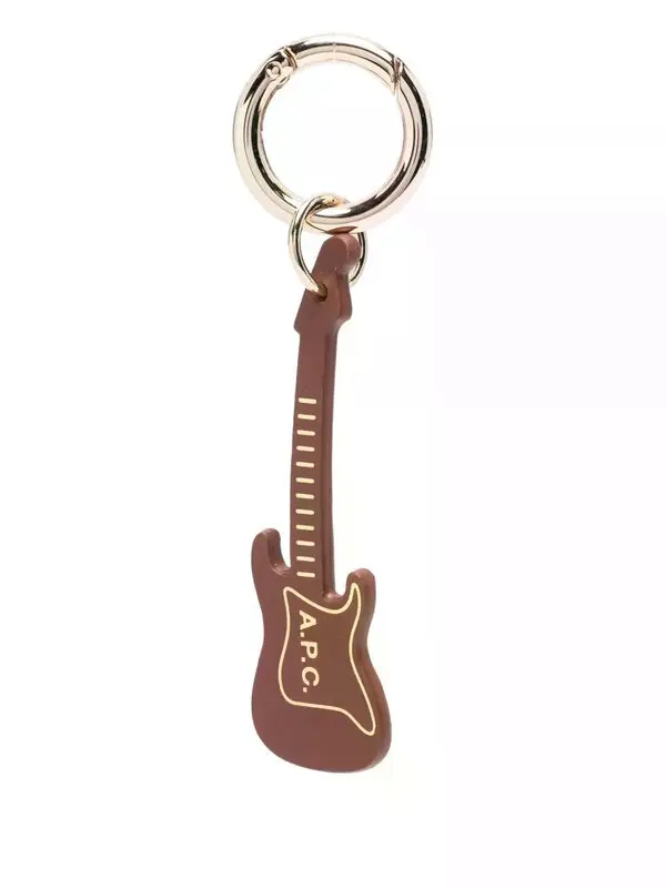 A.p.c. Guitar-shape Logo Keyring - Brown