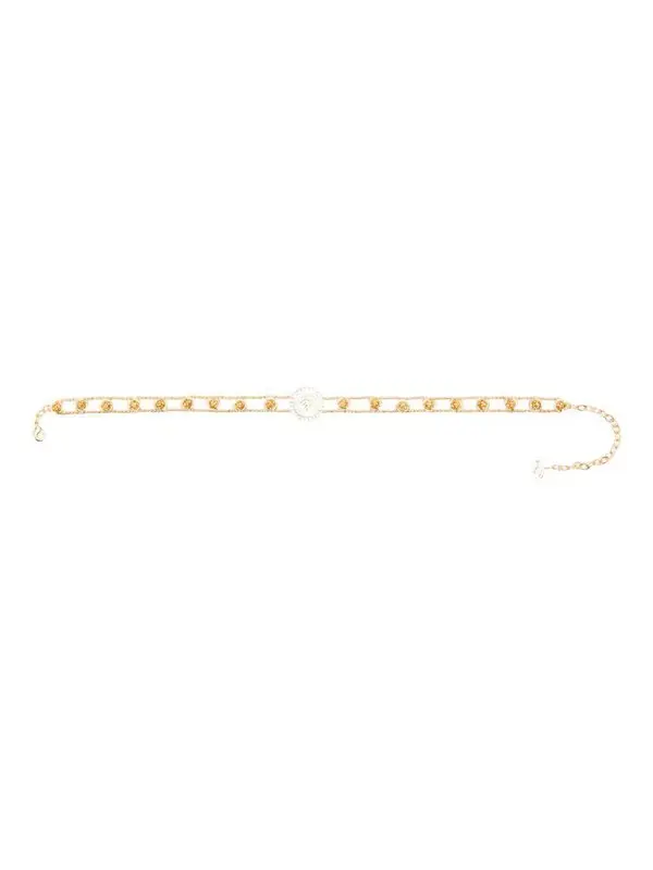 Blumarine Rose Embellished Choker - Gold