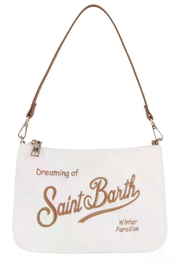 MC2 SAINT BARTH Logo-embroidered Clutch - White