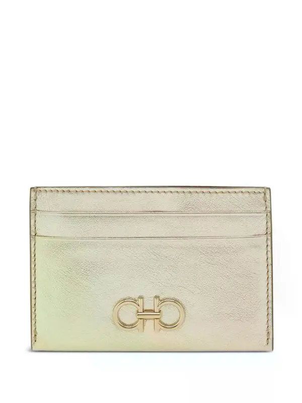 FERRAGAMO Gancini Leathercredit Card Holder - Gold