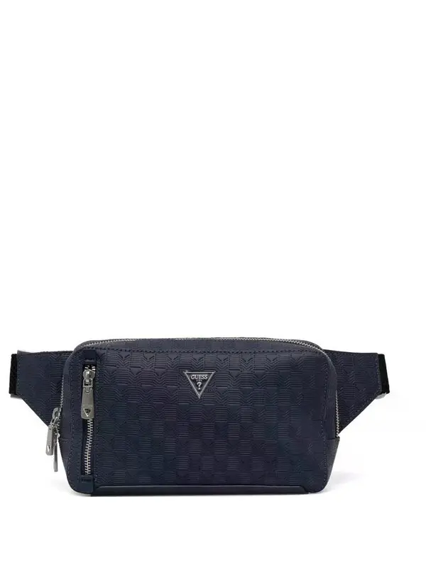 Guess Torino Zip Logo Belt Bag - Blue