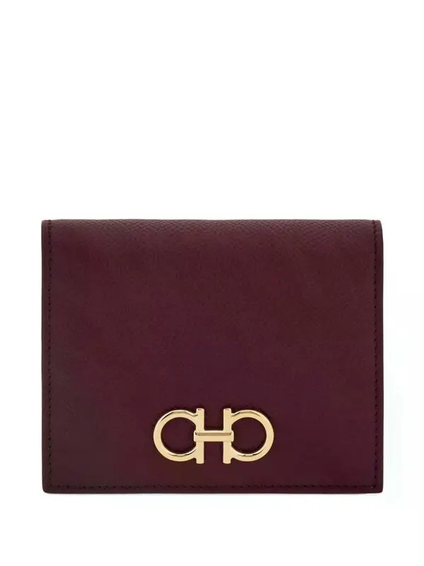 FERRAGAMO Gancini Buckle Compact Wallet - Purple