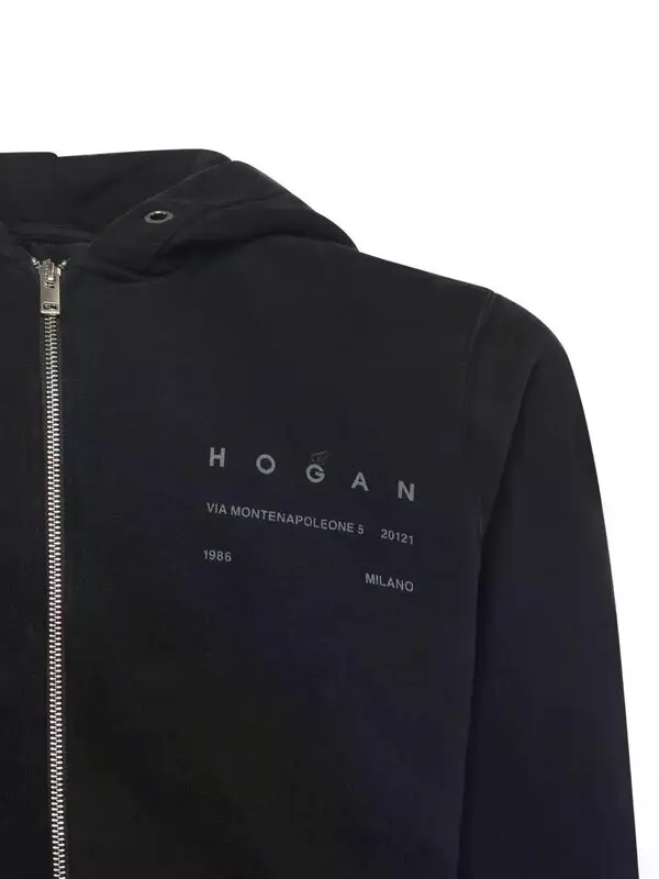 Hogan Logo-print Zip-up Hoodie