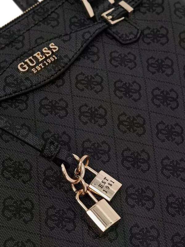 Guess Monogram Logo Tote Bag With Padlock Detail