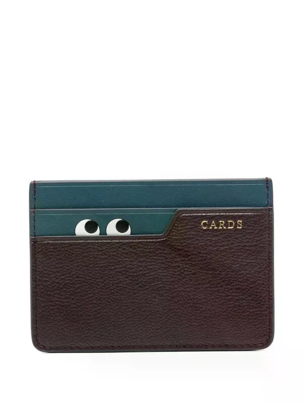 ANYA HINDMARCH Peeping-eyes Leather Cardholder - Brown
