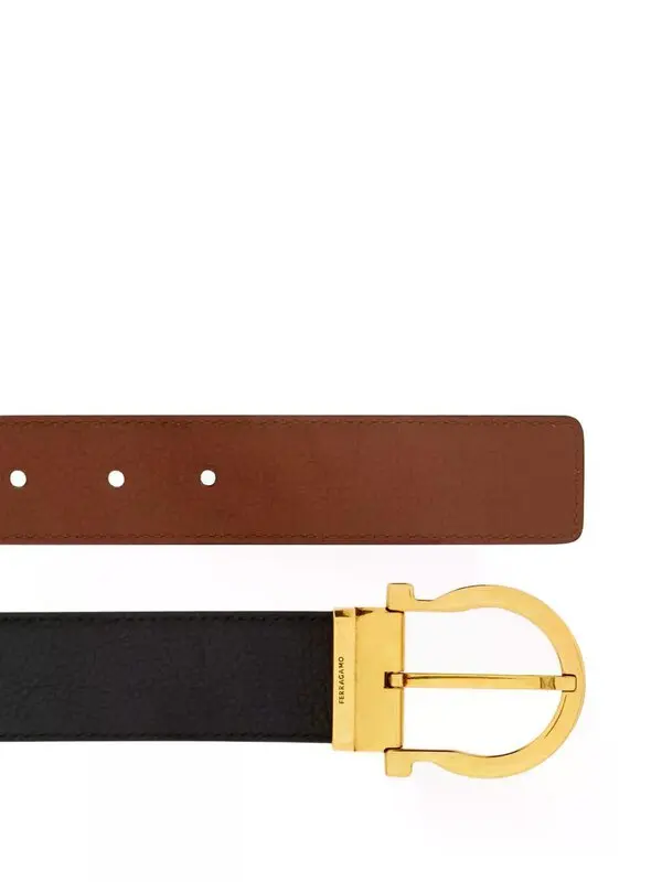 FERRAGAMO Gancini-buckle Reversible Belt - Black