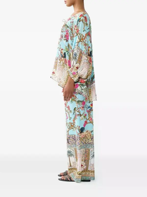 Camilla Sultans And Queens Tie-detail Blouse - Blue