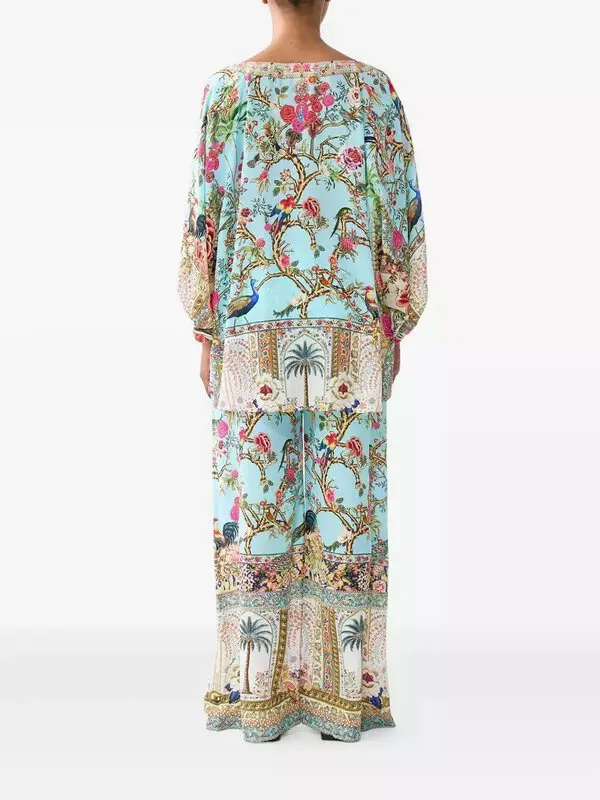Camilla Sultans And Queens Tie-detail Blouse - Blue