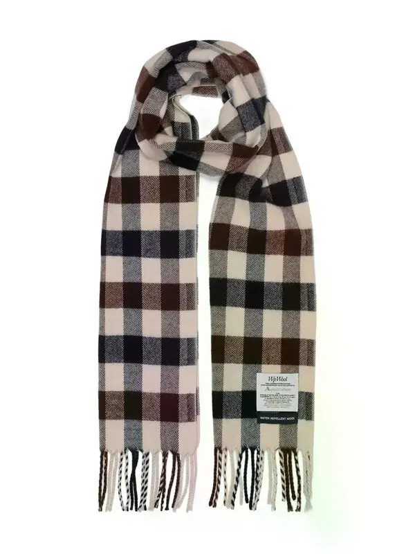 Aquascutum Macro Club Check Tasselled Scarf - Neutrals