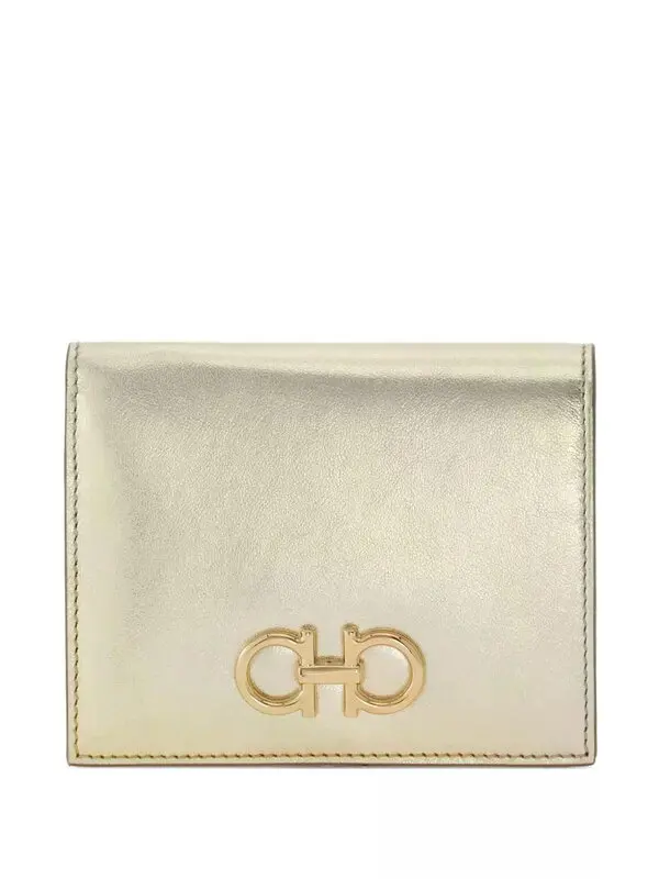 FERRAGAMO Gancini Buckle Compact Wallet - Gold