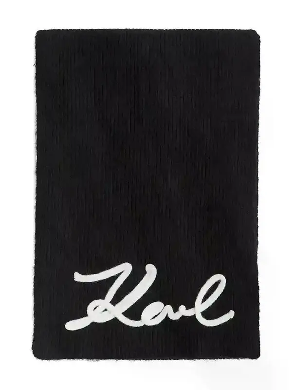 Karl Lagerfeld Logo-detailed Scarf - Black