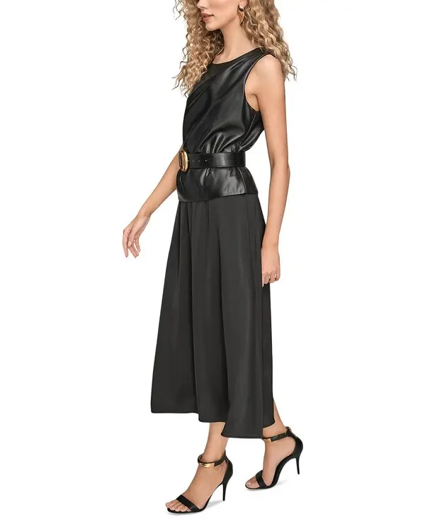 Donna Karan New York Mix Media Belted Dress