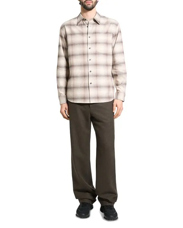 Theory Weekend Shirt In Faded Check