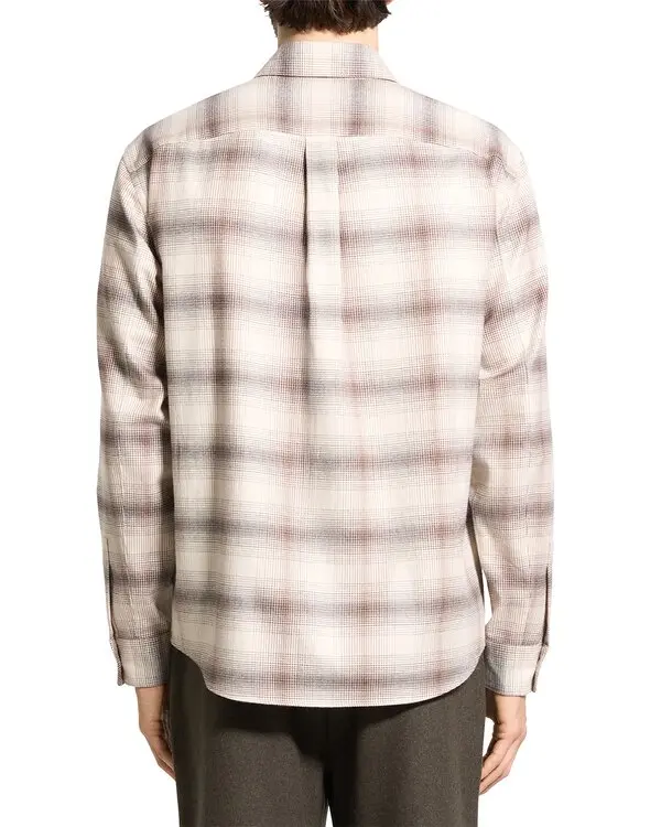 Theory Weekend Shirt In Faded Check