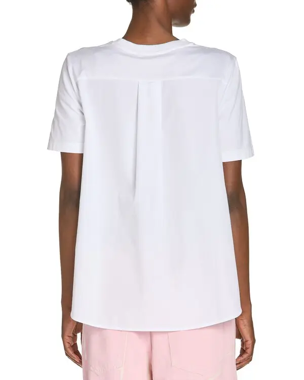 Marni High-low Crewneck Tee With Patch Pocket